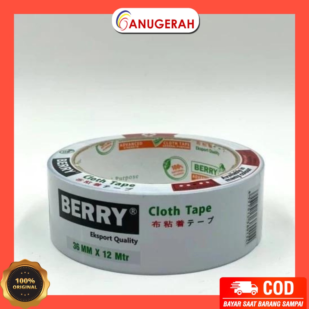Jual BERRY CLOTH TAPE 36MM LAKBAN HITAM | Shopee Indonesia