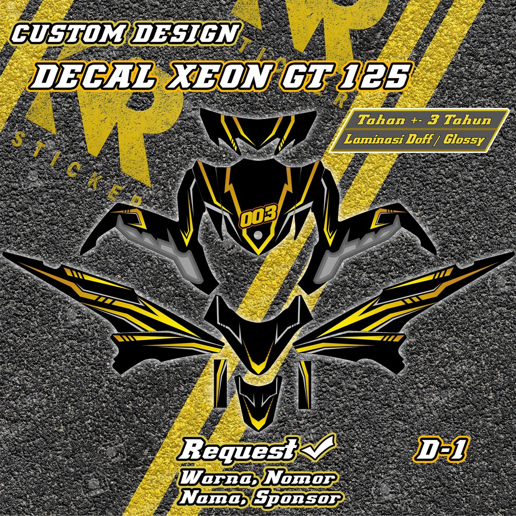 Jual Decal Xeon GT 125 Custom Desain Stiker Xeon gt Sticker Xeon Gt KR ...