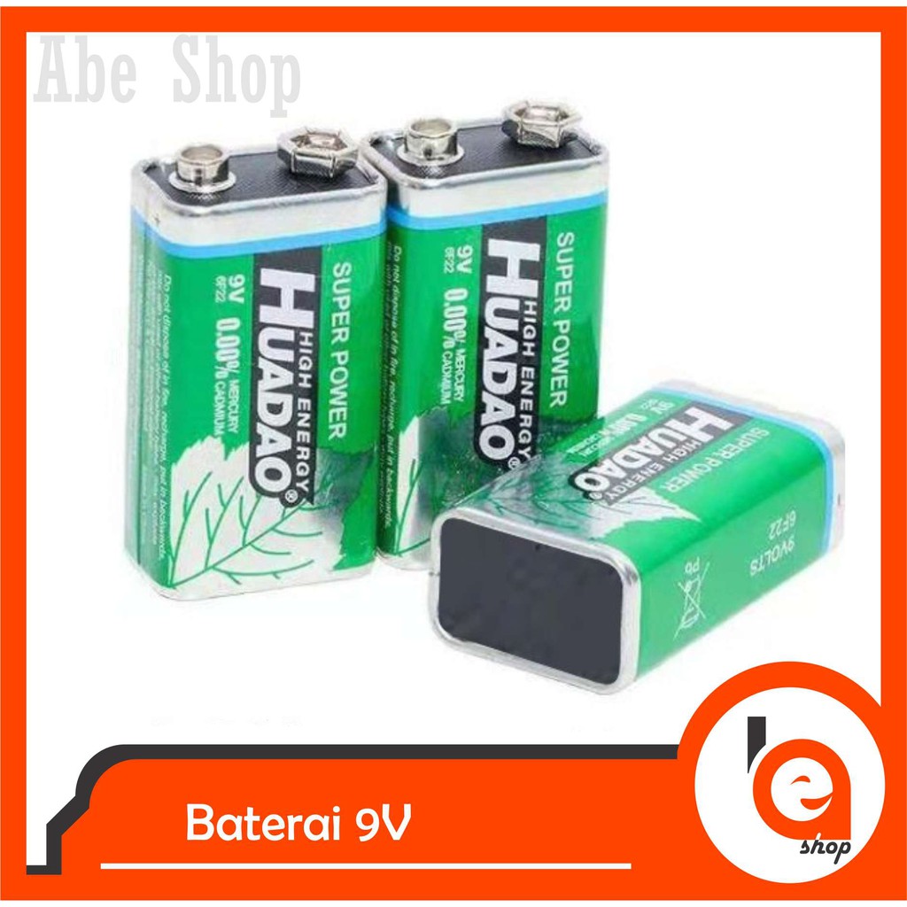 Jual Baterai 9V Battery Batre 9 v 9volt Baterai Kotak Huadao | Shopee ...