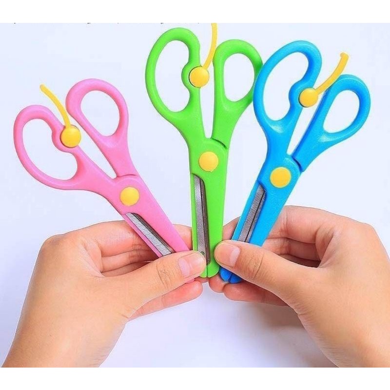 Jual Gunting anak pegangan plastik + stainless safety kids scissors ...