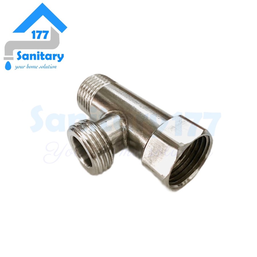 Jual Nepel T Stainless RING 1/2 inch putar 1005-Tee Kran T shower Mur ...