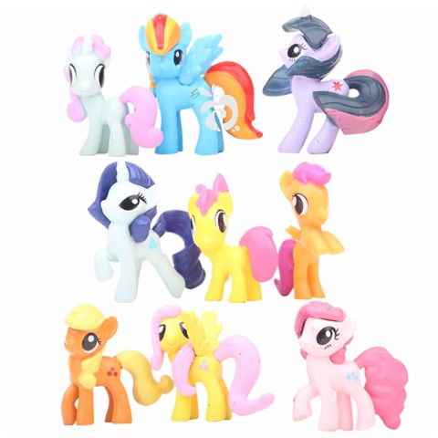 Jual Little Poni Figure Set 9 Mainan Pajangan Miniatur Hiasan Cake ...