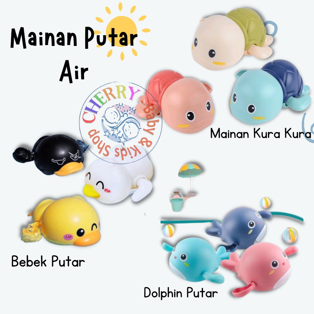 Jual Mainan Mandi Anak Bayi Kura Kura Dolphin bebek Kepiting Lumba ...