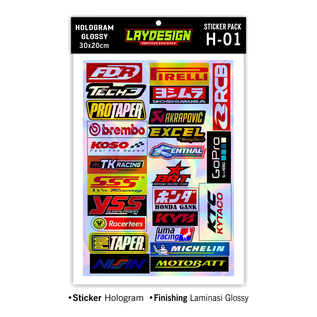 Jual Sticker Pack Hologram Stiker Paketan Decal Vinyl Racing Paketan ...