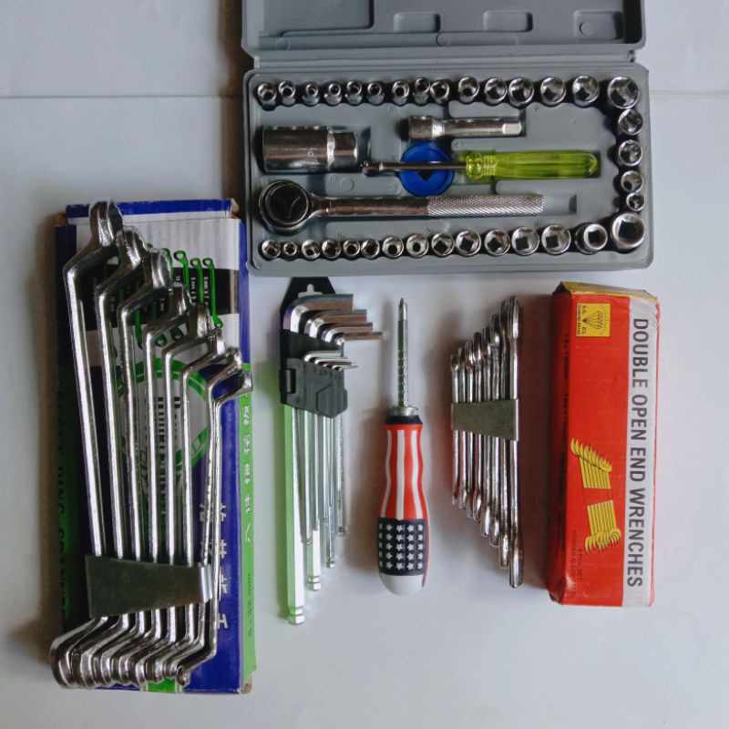 Jual Paket Kunci Ring + Kunci Pas Set + Kunci Sok Set 40 pcs + Kunci L ...