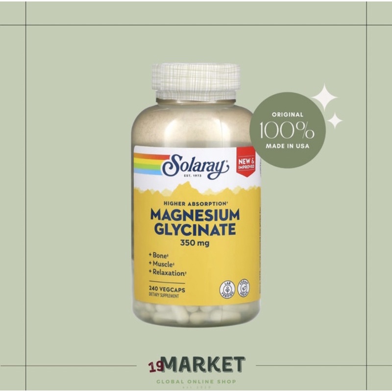 Jual Solaray High absorption Magnesium Glycinate 350mg | Shopee Indonesia
