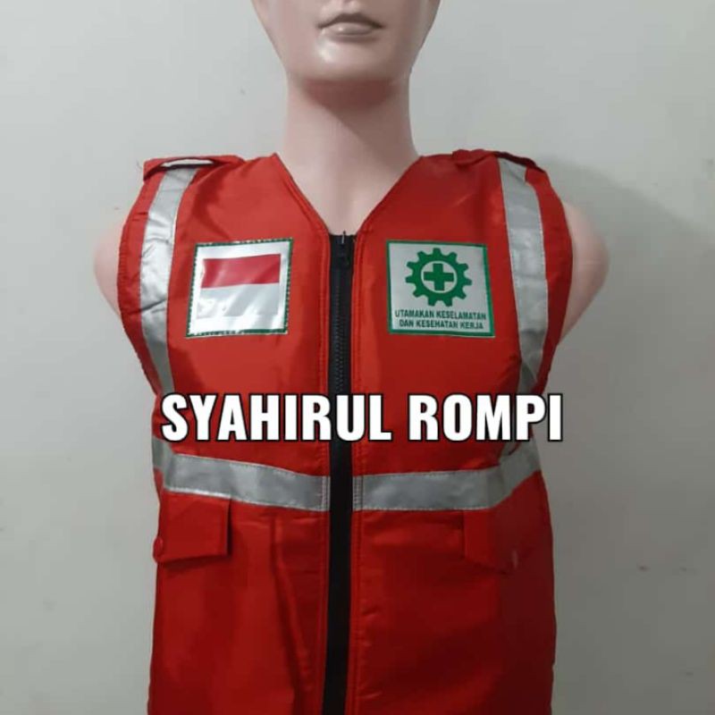 Jual rompi proyek bagus / rompi safety merah | Shopee Indonesia