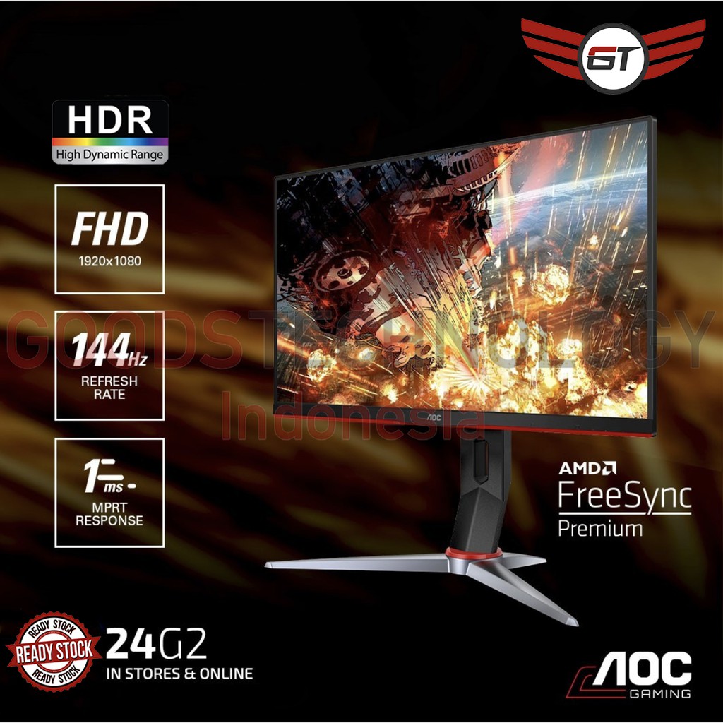 Jual Monitor LED AOC 24G2 24" IPS 144hz 1Ms HDR FHD Gaming Monitor 24 ...