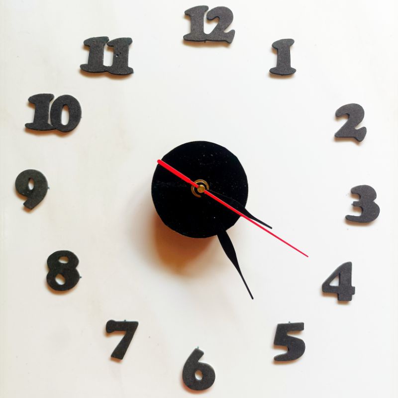 Jual Jam dinding DIY 12 angka hitam | Shopee Indonesia
