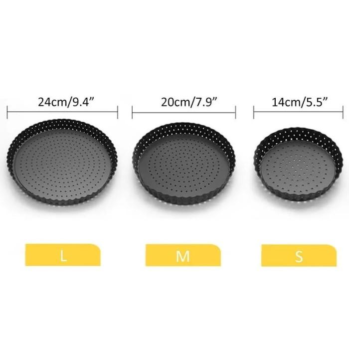 Jual Perforated Pizza Pie Pan Loyang Bongkar Pasang Carbon Steel ...