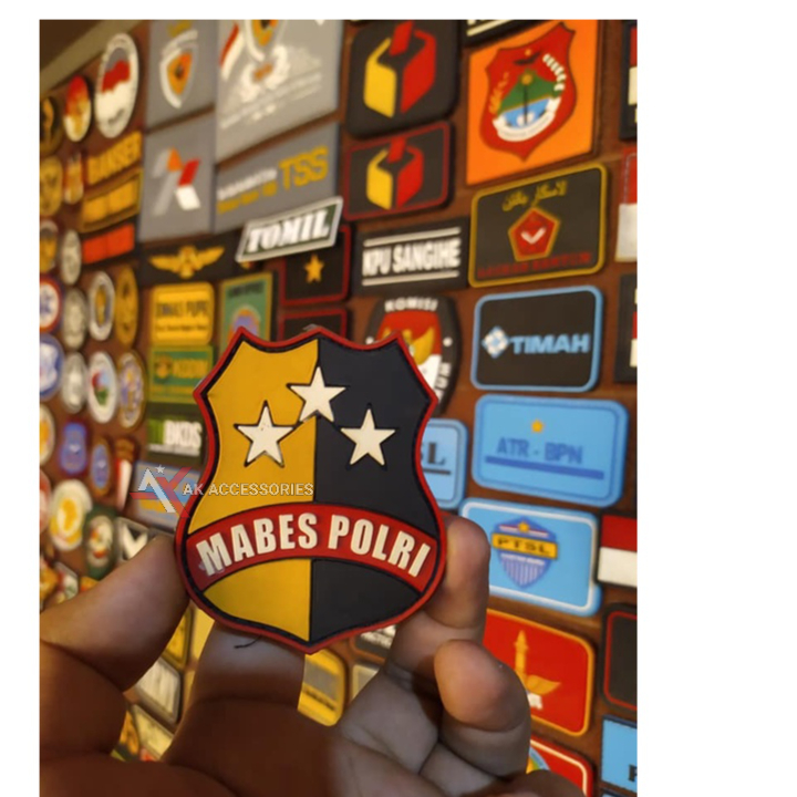 Jual emblem karet/mabes polri logo 3D/PATCH RUBBER/TEMPELAN VELCRO ...