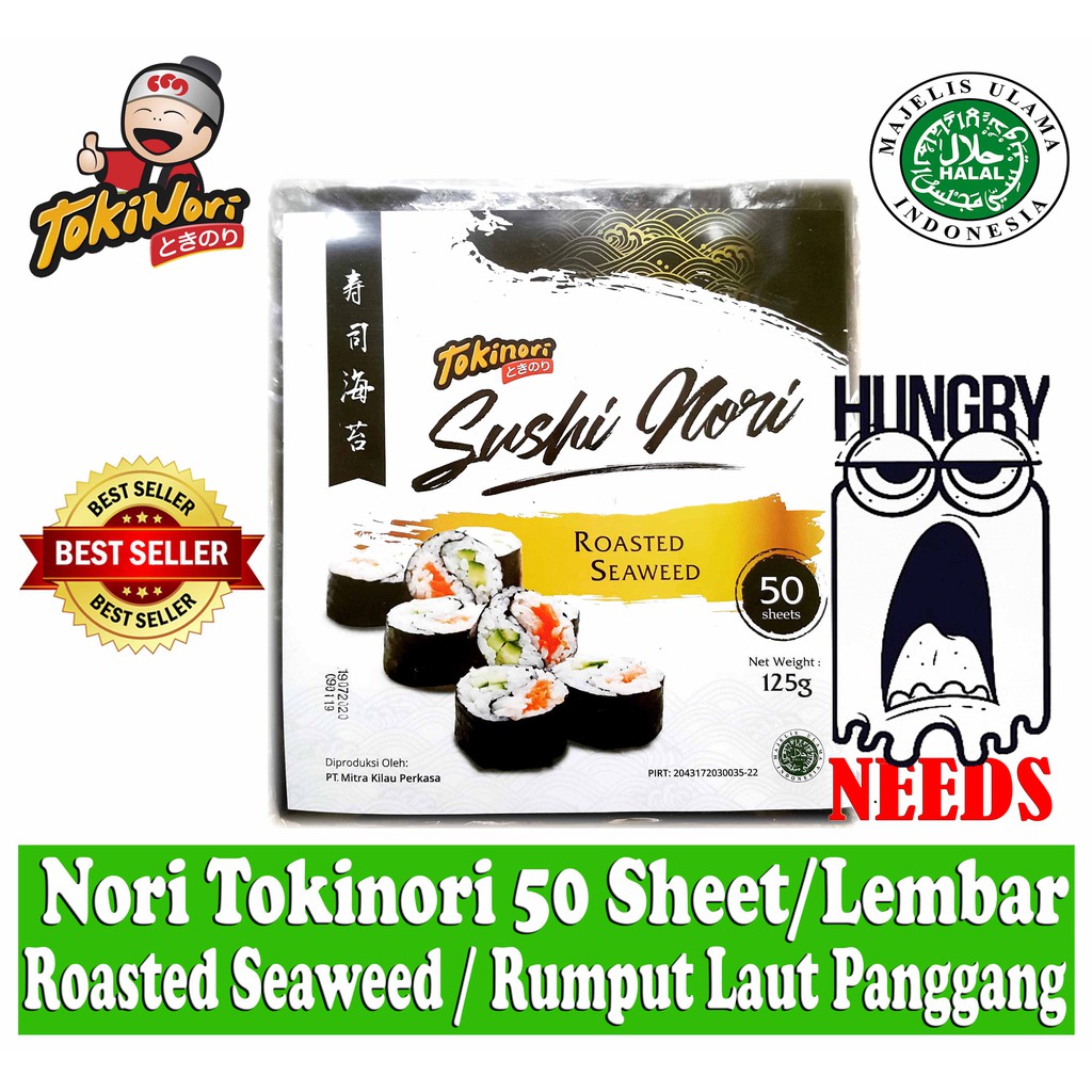 Jual TOKINORI SUSHI NORI 50 SHEET / LEMBAR - RUMPUT LAUT PANGGANG ...
