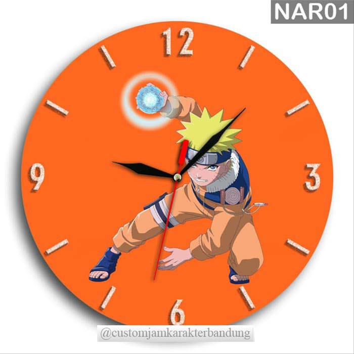 Jual JAM DINDING NARUTO KARTUN ANIME KAYU UNIK NAR01 FREE BATERAI - JAM ...