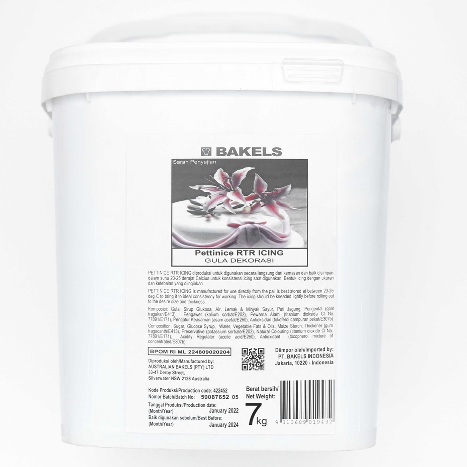 Jual Fondant Kue - Bakels - Putih - 7 KG - Icing Fondan Cake Gula ...