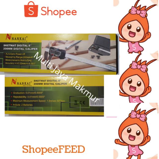 Jual Nankai Sigmat / Sketmat Digital / Digital Caliper 8" 200 mm ...