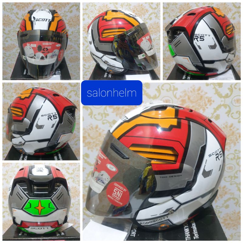 Jual HELM SCOTT RAM 4 WHITE SAMURAI | Shopee Indonesia