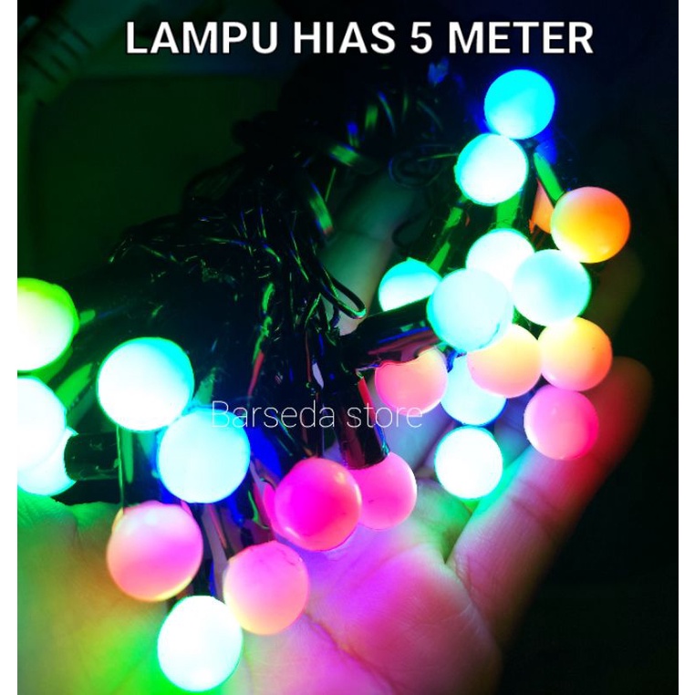 Jual Barseda | Lampu Tumblr Hias LED bulat Panjang 5 meter Kabel hitam ...