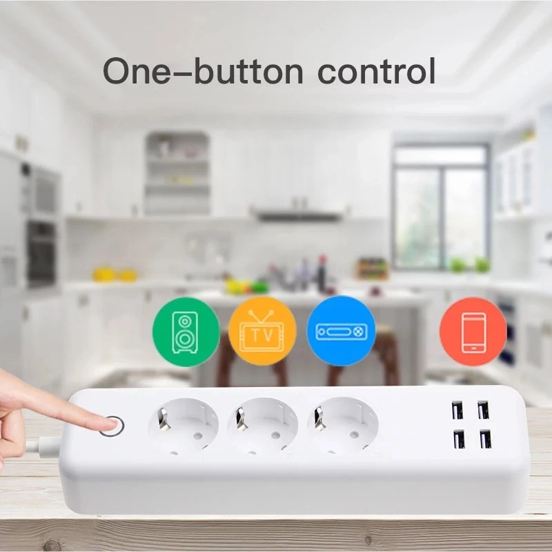 Jual Smart Extension Power Strips For IoT Home Automation(Stop Kontak Wifi) | Shopee Indonesia