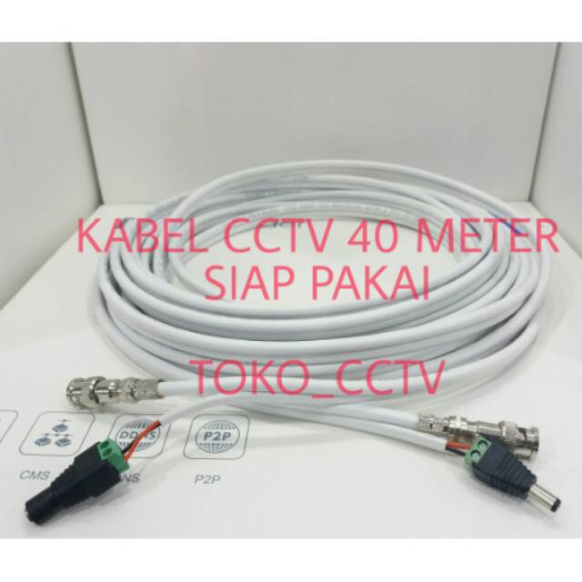 Jual Kabel Cctv 40m Siap Pakai Lengkap Konektor dan Jack Panjang Kabel ...