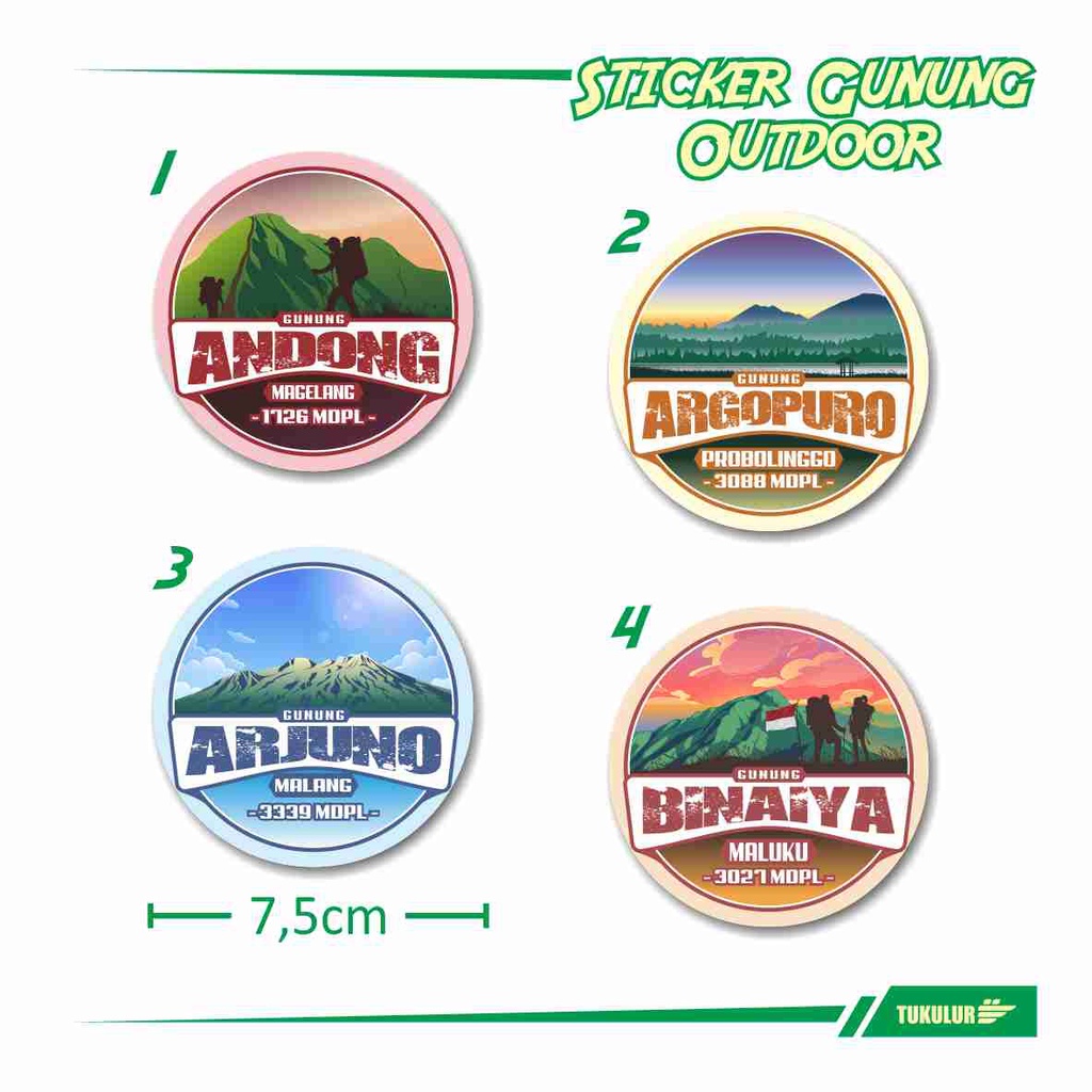 Jual 52 PCS | STIKER PACK OUTDOOR HIKING PENDAKIAN GUNUNG INDONESIA ...