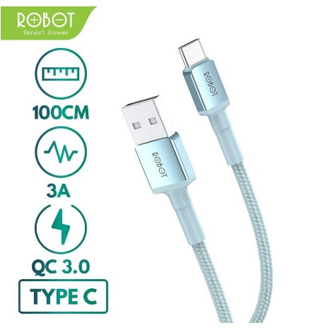 Jual KABEL TYPE C ROBOT RSC100 3A DATA CABLE TYPE C FAST CHARGING 100CM ...