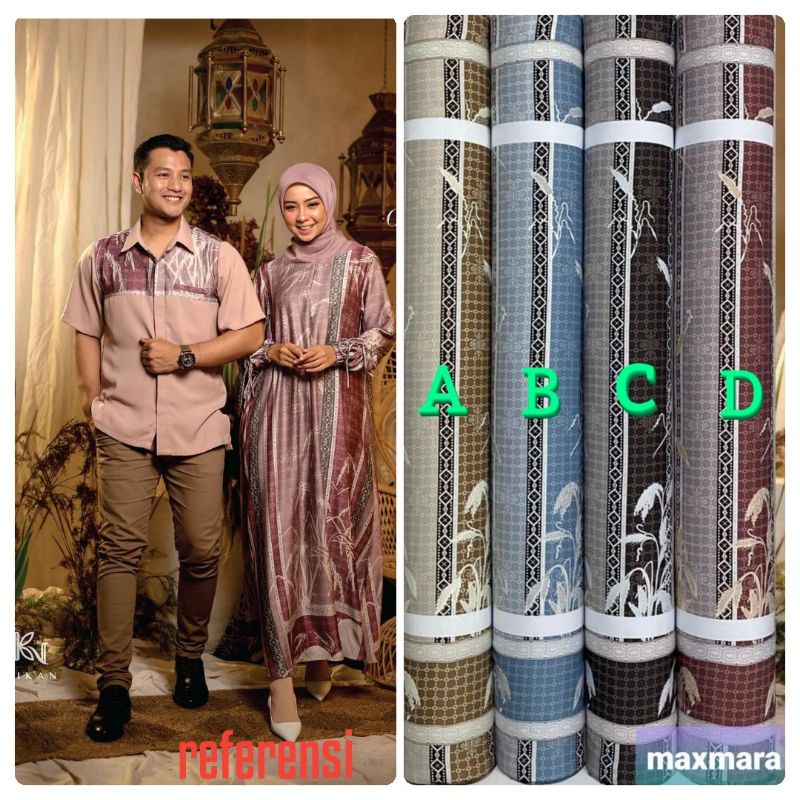 Jual Kain Mxmara Lux motif Padi Oryza harga setengah meter | Shopee ...