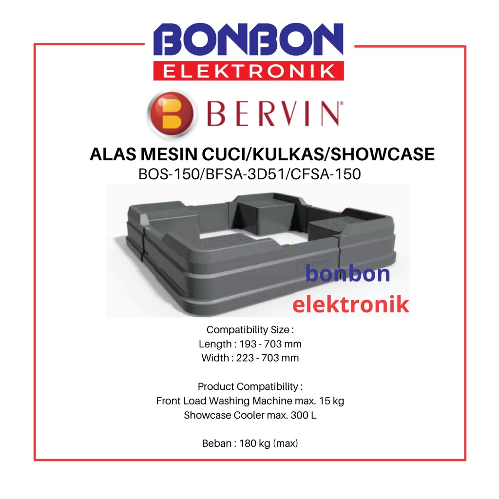 Jual Bervin BOS-150 Stand Dudukan Mesin Cuci / Alas Kulkas / Kaki ...