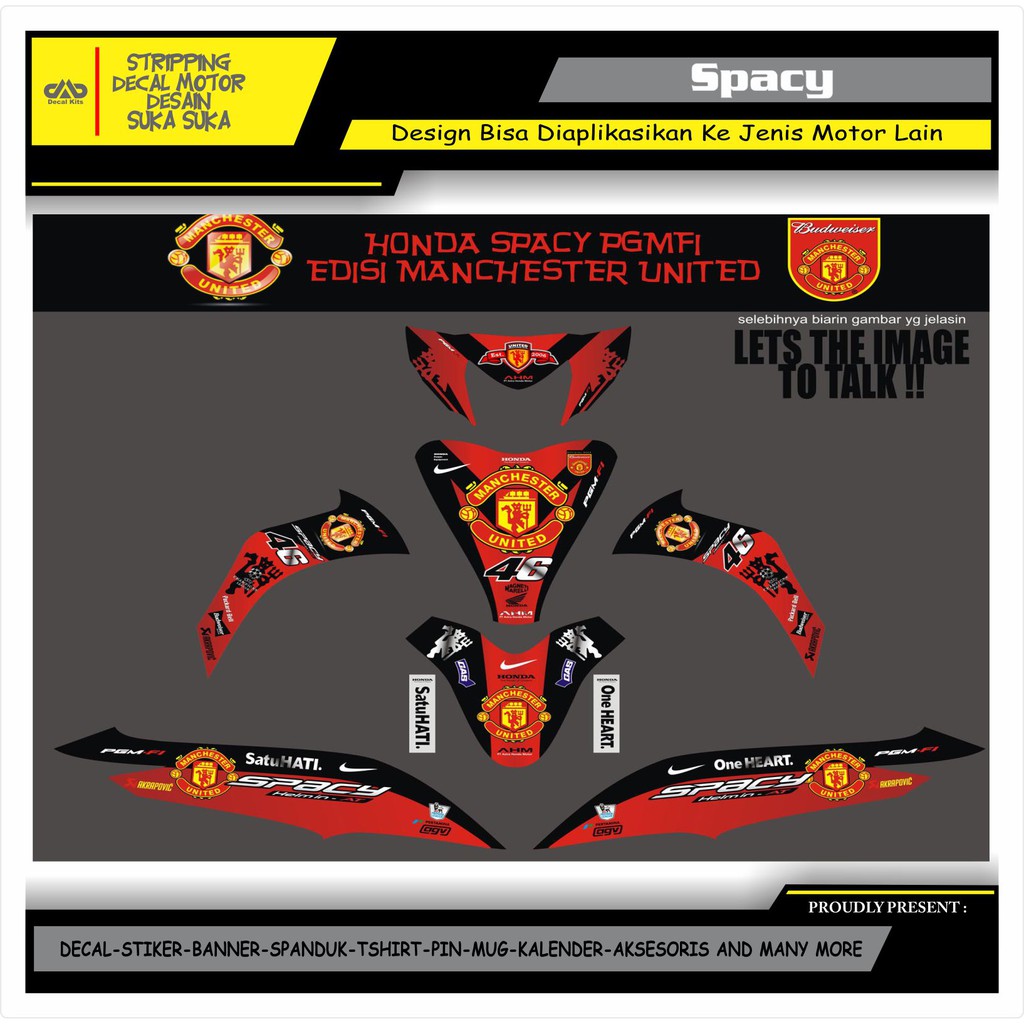 Jual Sticker striping Decal Motor SPACY MANCHESTER | Shopee Indonesia