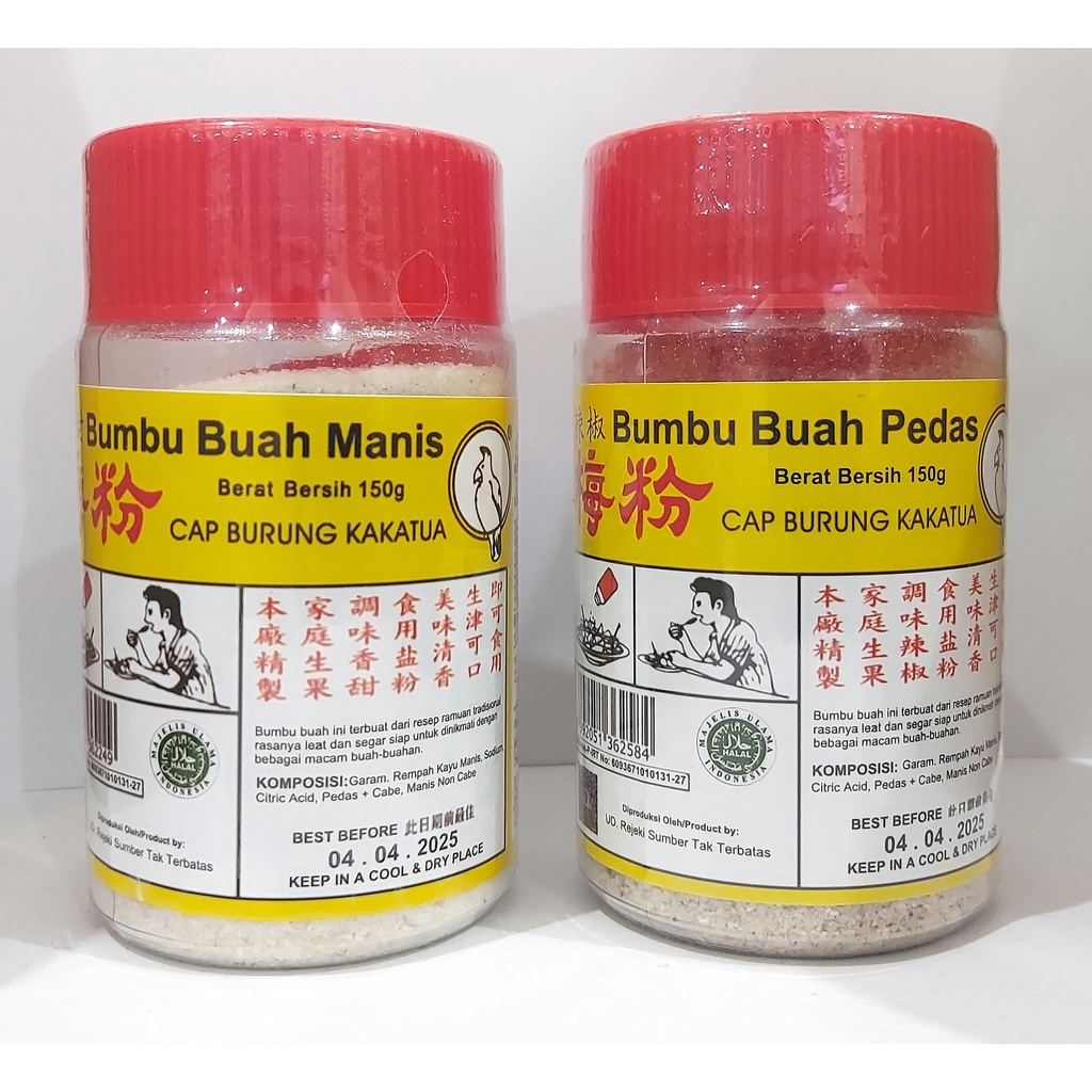 Jual Garam Bumbu Buah Cap Burung Kakatua 150gr – Rujak Buah - Jambu ...