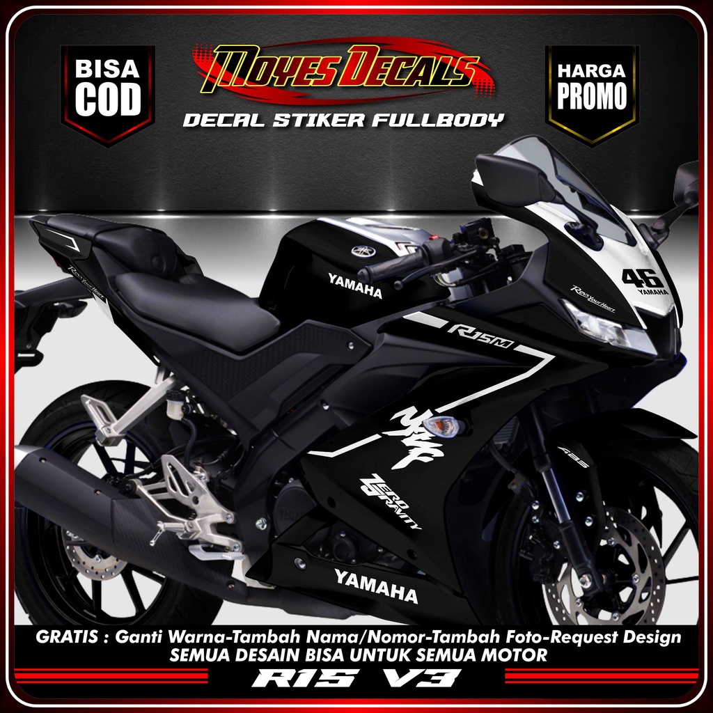 Jual Sticker Striping Decal Yamaha R15 V3, Sticker Decal R15 V3 ...