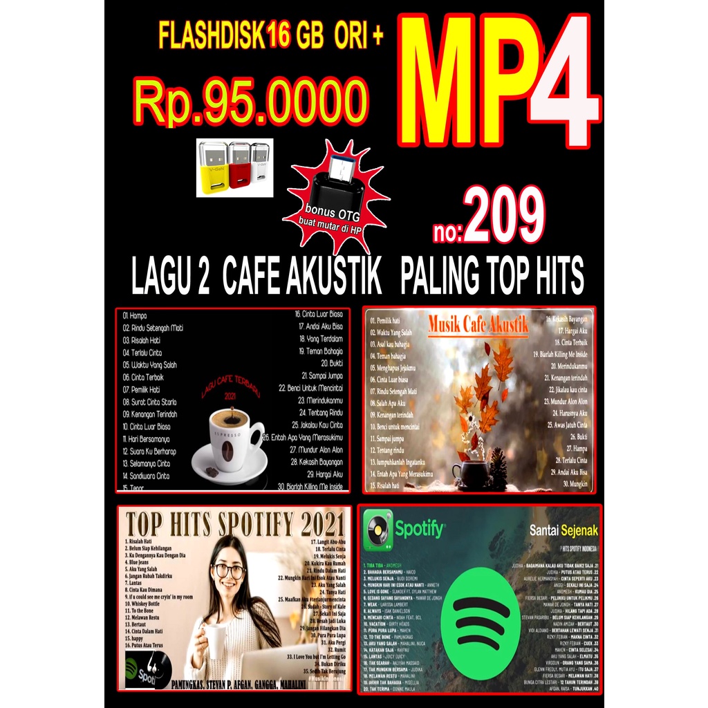 Jual lagu cafe akustik paling top hits Indonesia 4 album mp4 (209 ...