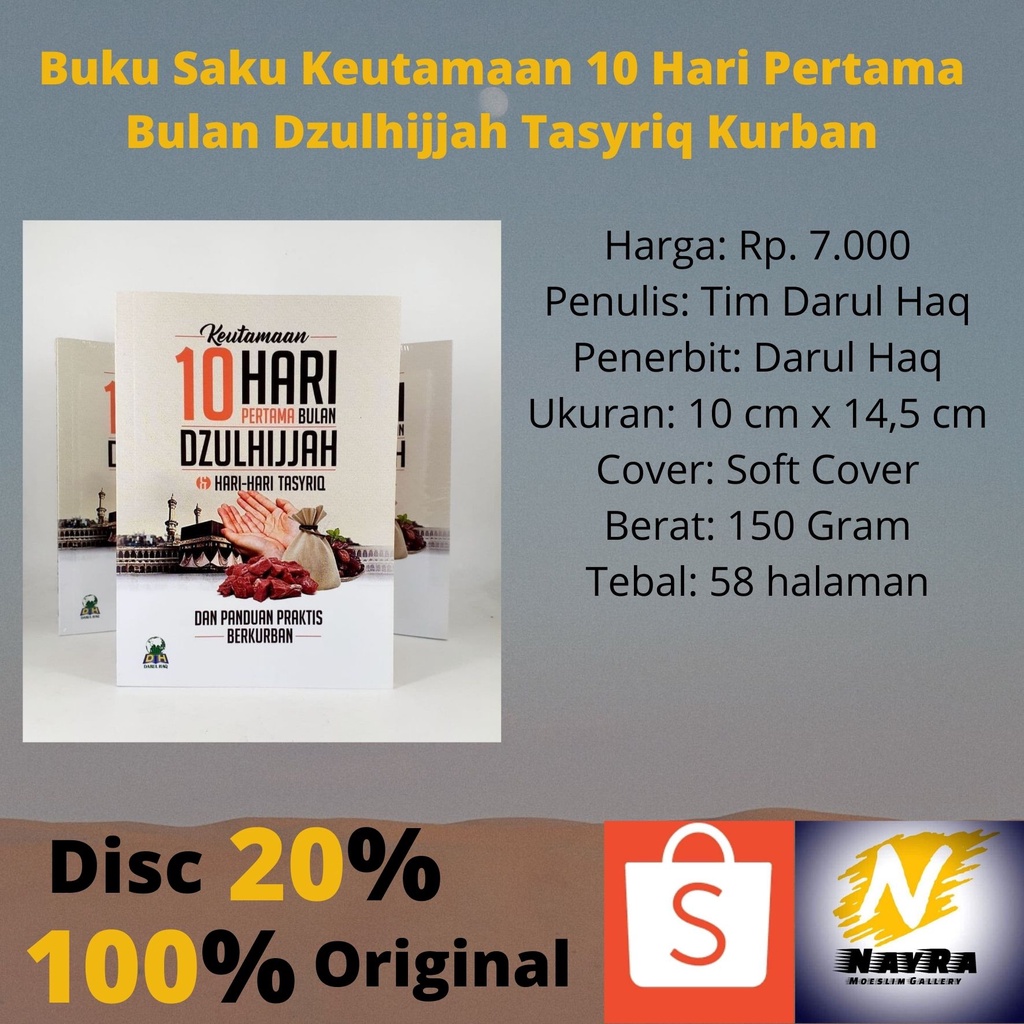 Jual Buku Saku Keutamaan 10 Hari Pertama Bulan Dzulhijjah Tasyriq Kurban | Shopee Indonesia