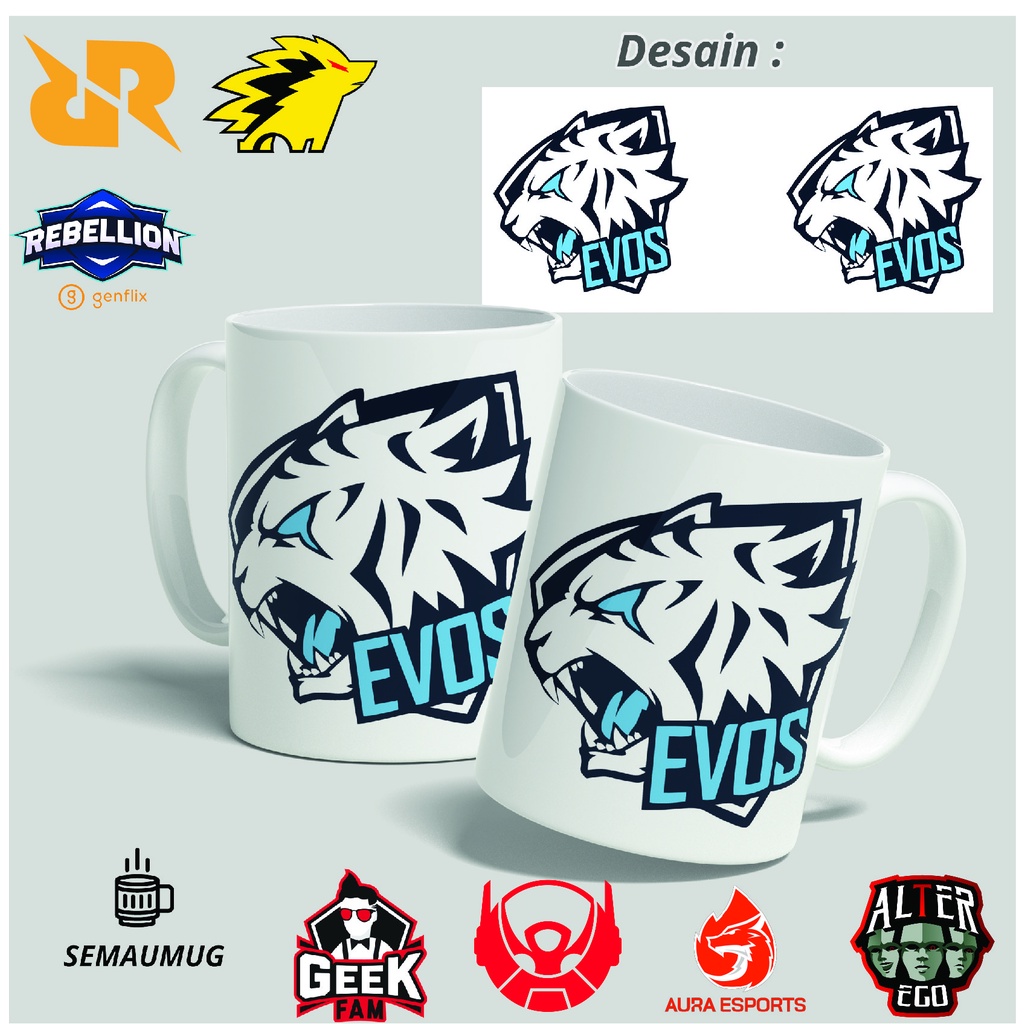 Jual MUG LOGO EVOS RRQ AURA ALTER EGO ONIC GEEKFAM BIGETRON REBELLION ...
