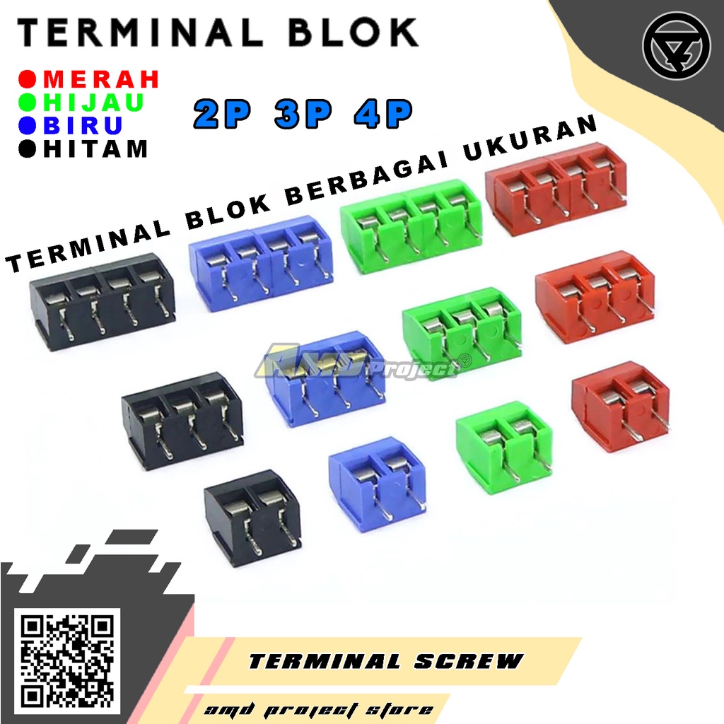 Jual Terminal Blok 2 3 4 Pin Skrup Block Screw PCB Pitch 5mm Kabel ...