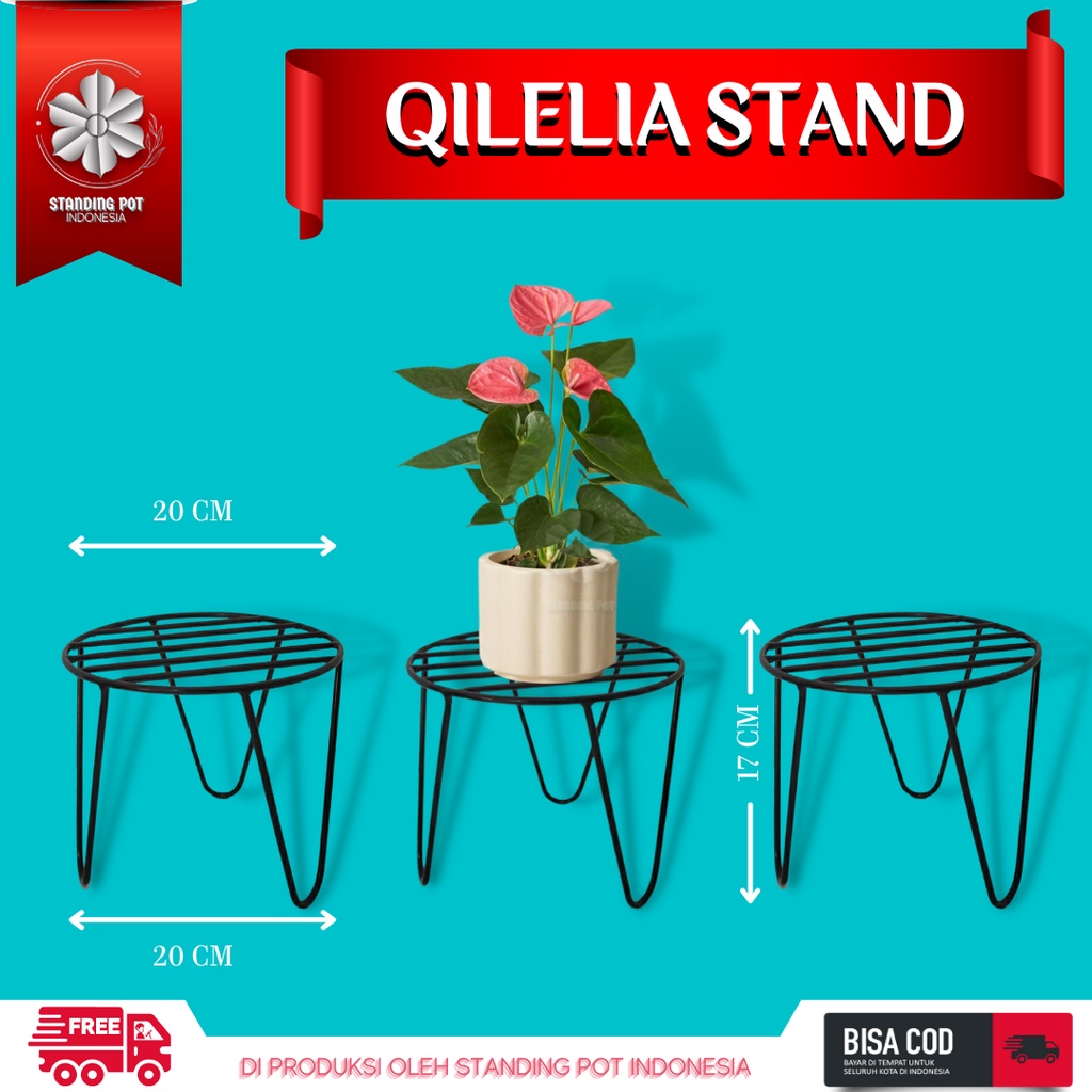 Jual DUDUKAN TEMPAT POT BUNGA TATKAN POT STANDING POT BESI MINIMALIS ...