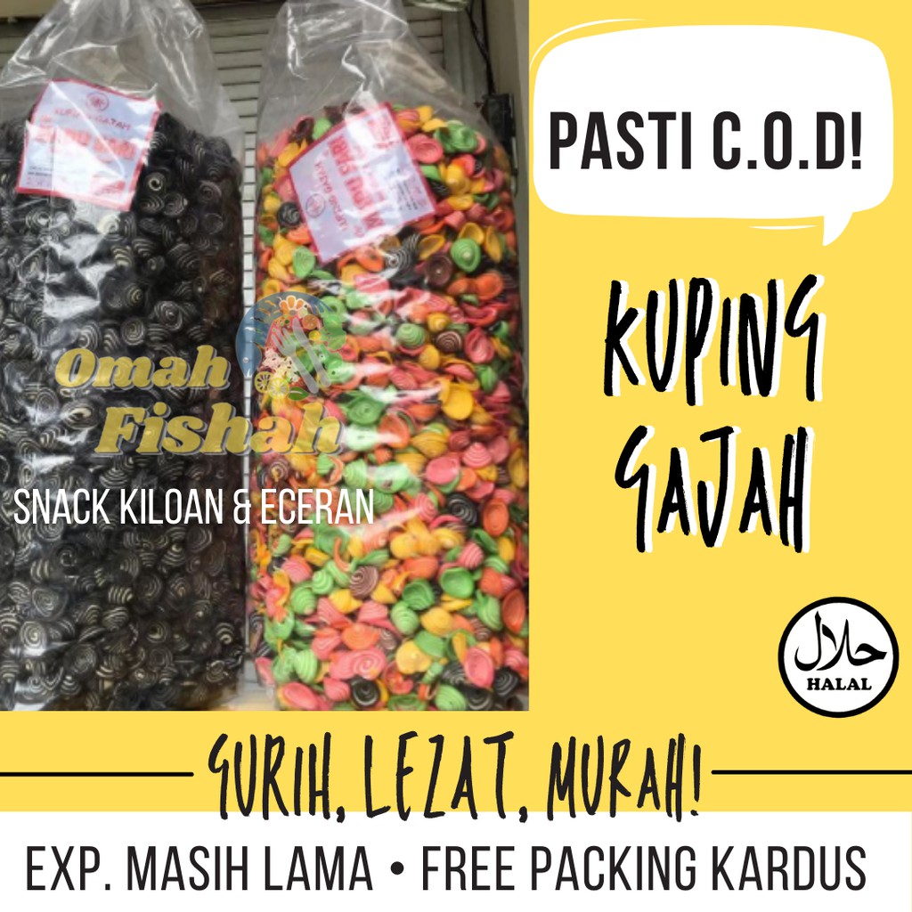 Jual (BAL) Snack Kuping Gajah Exp masih lama cemilan murah sehat renyah ...