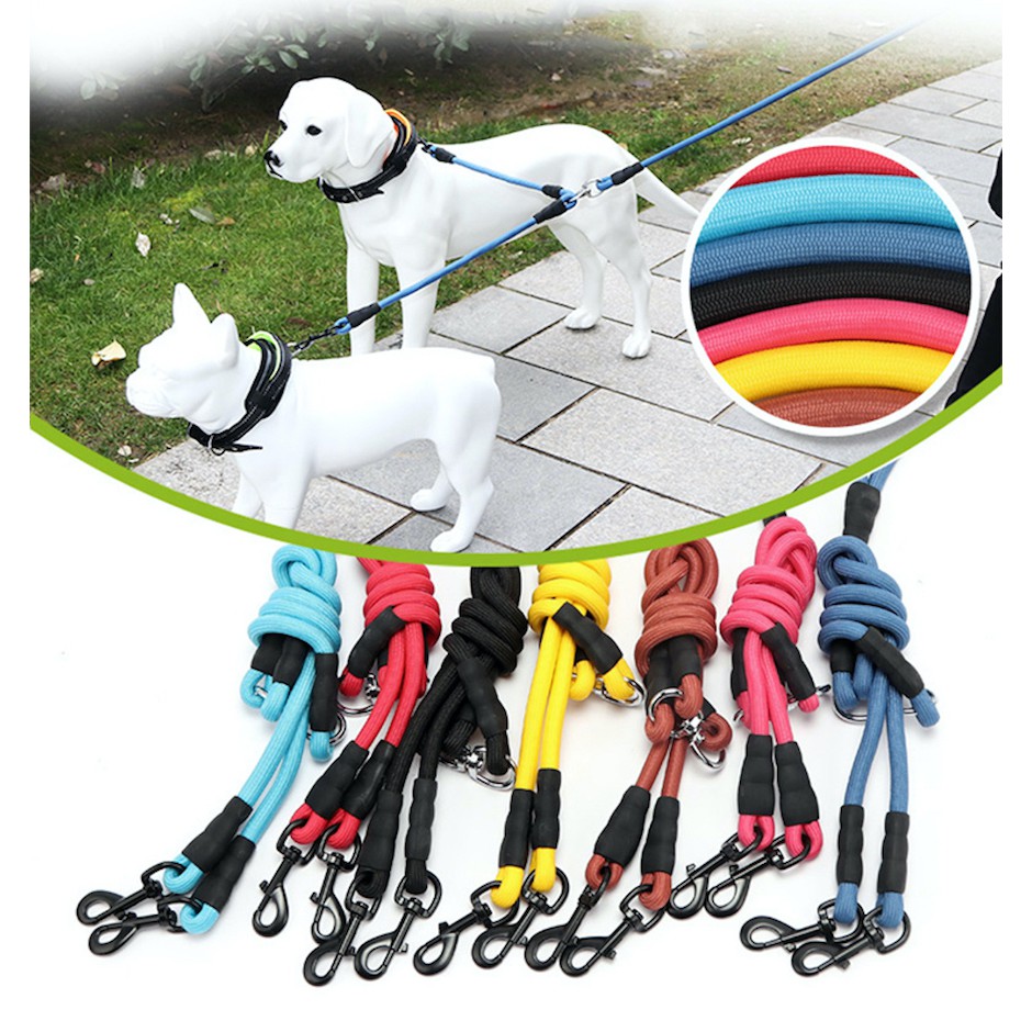 Jual DOG DOUBLE LEASH / TALI TUNTUN ANJING 2IN1 | Shopee Indonesia