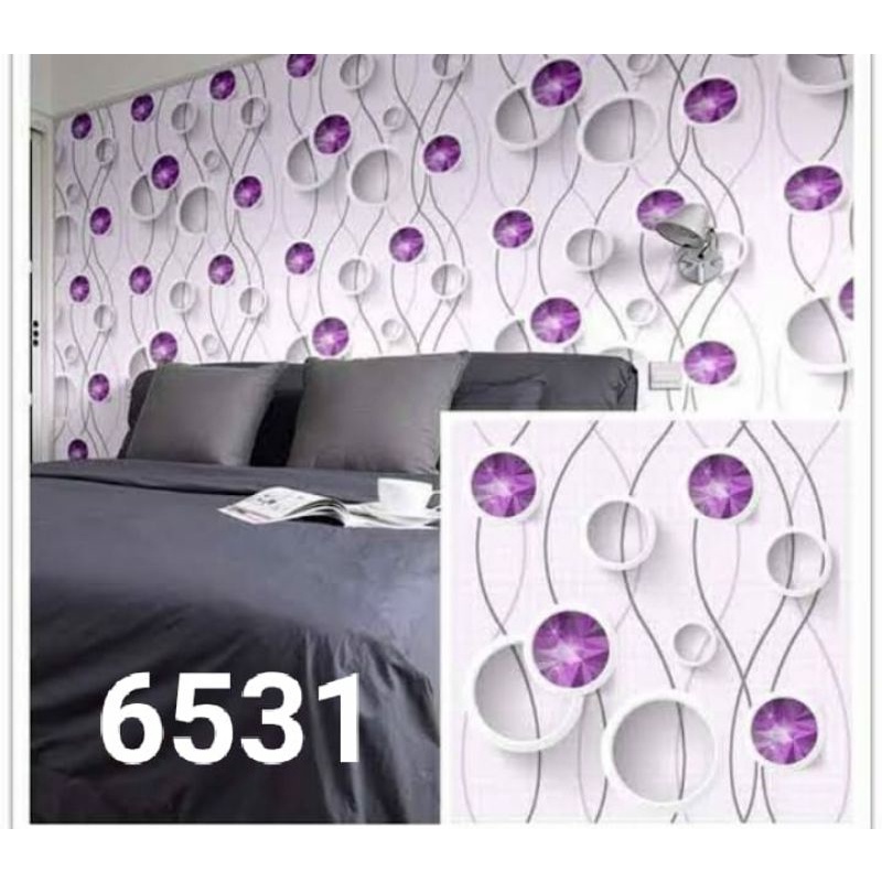 Jual Menjual.wallpaper sticker di ding warna ungu dan putigh garis ...