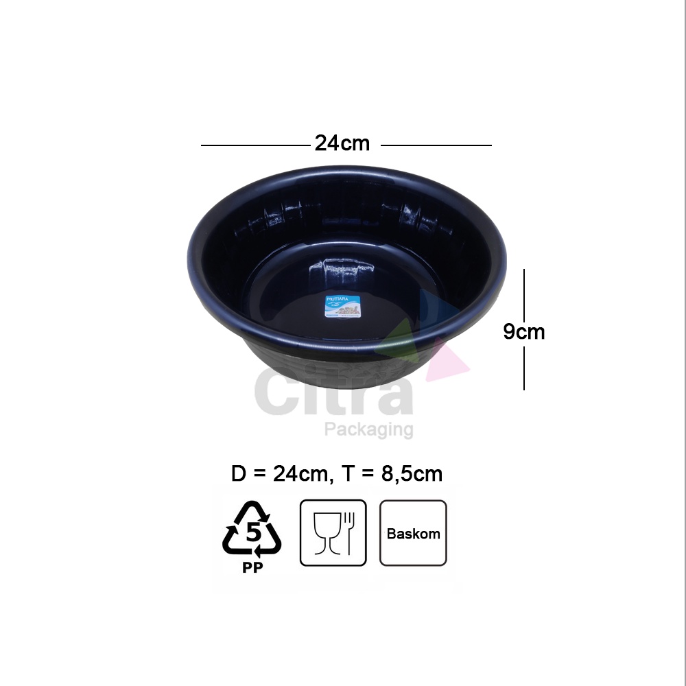 Jual Baskom KMP 12" plastik hitam / baskom serbaguna tebal / besek ...