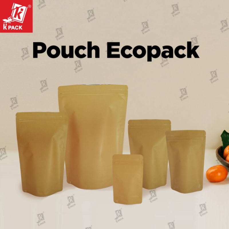 Jual KEMASAN STANDING POUCH ECOPACK/KRAFT PAPER MERK KPACK | Shopee Indonesia