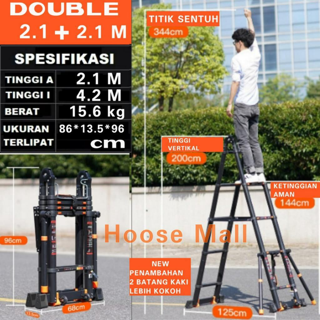 Jual Tangga lipat teleskopik telescopic multifungsi 2,1m 2,5m 2,9m 3,3m ...