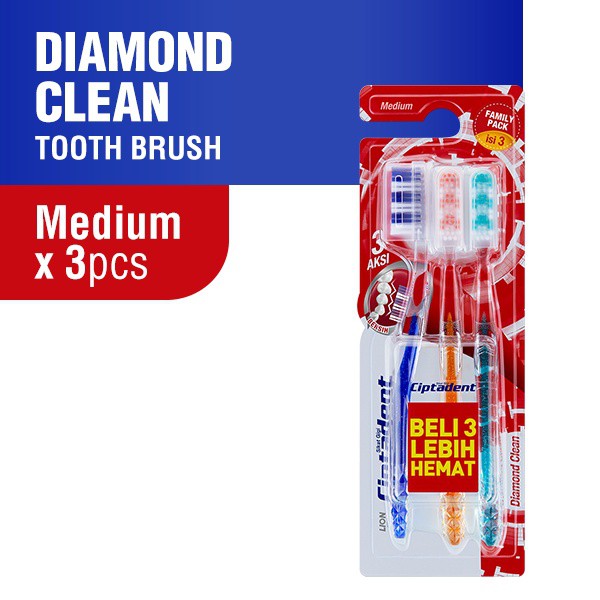 Jual Ciptadent Sikat Gigi Diamond Clean Isi 3 | Shopee Indonesia