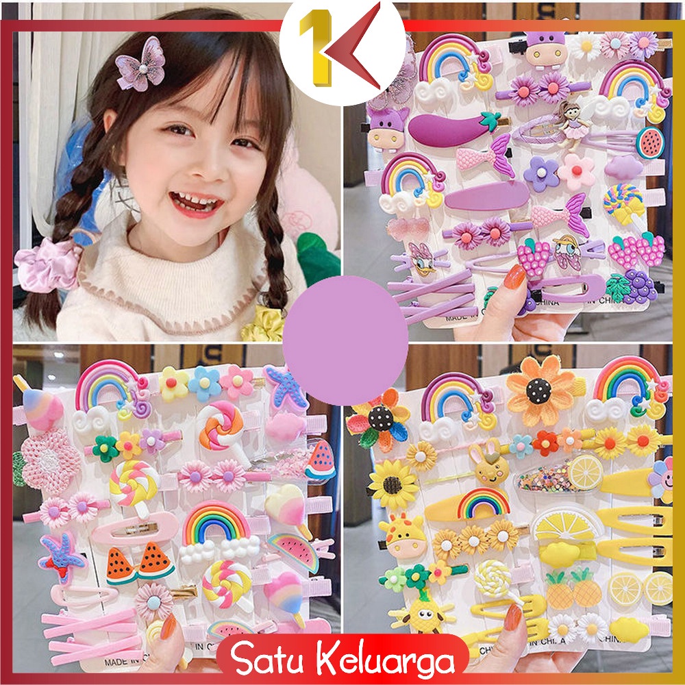 Jual SK-C317 Set Jepit Rambut Anak 14 IN 1 / Hair Clip Anak / Jepitan ...