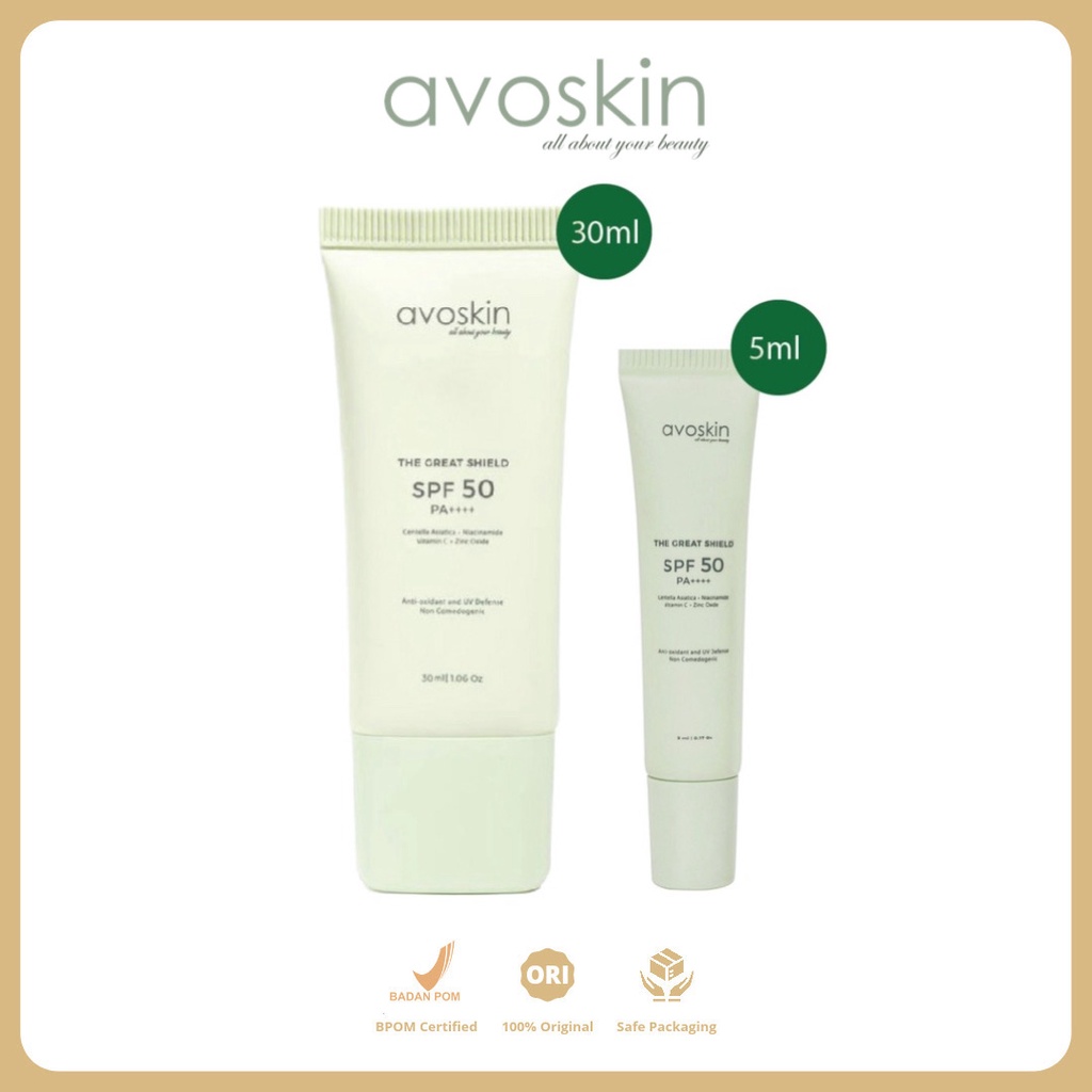 Jual AVOSKIN The Great Shield Sunscreen SPF 50 PA++++ 30ml | Shopee ...