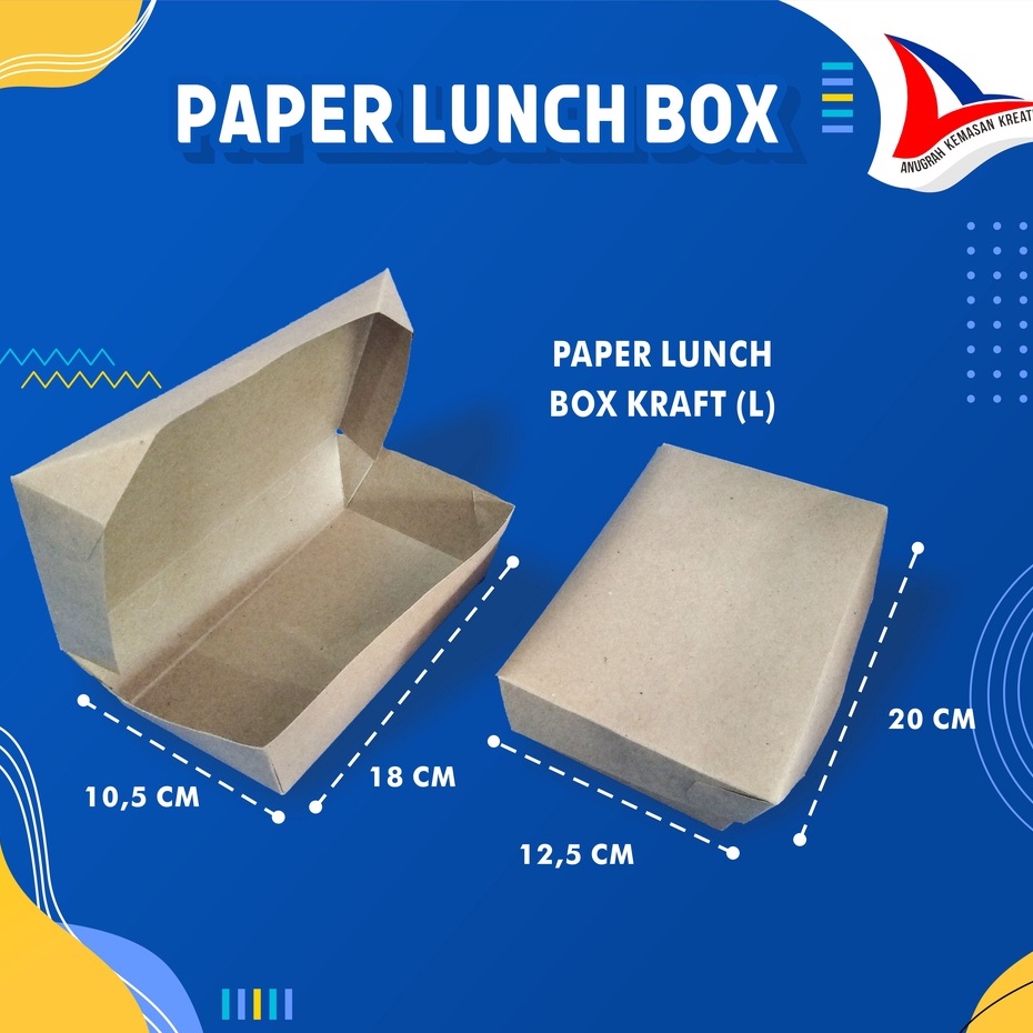 Jual Paper Lunch Box Kinspack Ukuran L 18x10,5x5cm Kraft (10 Pcs ...