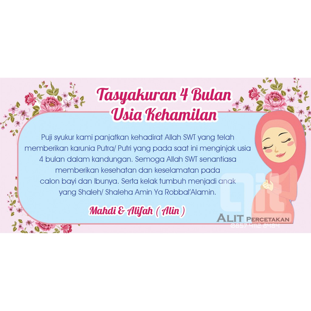 Jual STICKER TASYAKURAN 4 BULAN KEHAMILAN | Shopee Indonesia