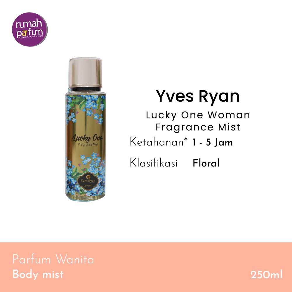 Jual Parfum Wanita Yves Ryan Lucky One Woman Fragrance Mist (250 mL ...
