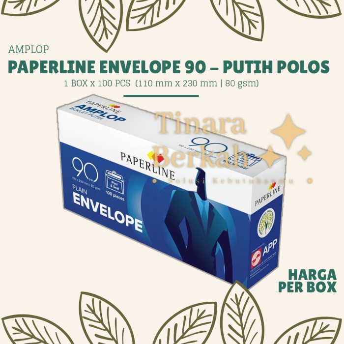 Jual Paperline Amplop Panjang No 90 PPS Putih Polos / Amplop Surat Uang 1 Box isi 100 Pcs ...