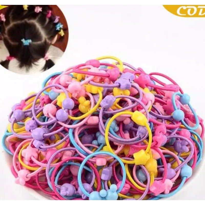 Jual ikat rambut anak isi 50 pcs kunciran rambut anak | Shopee Indonesia