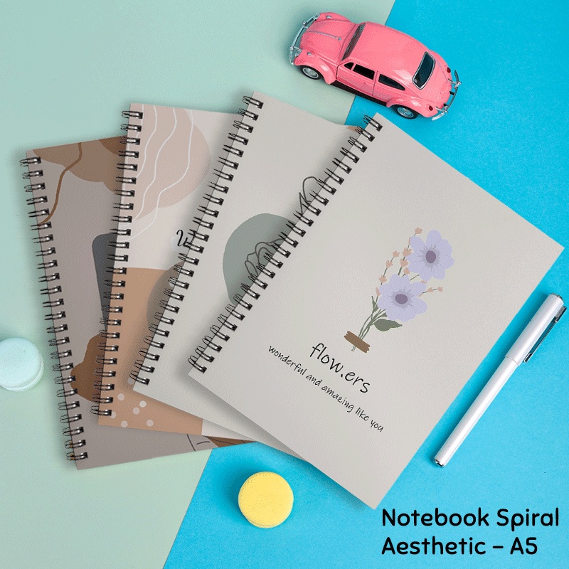 Jual Notebook Spiral A5 Aesthetic 100 Halaman Buku Tulis Catatan ...